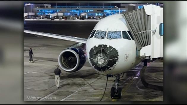Boston flight lands in Denver after hail damage - WSVN 7News | Miami News, Weather, Sports ...