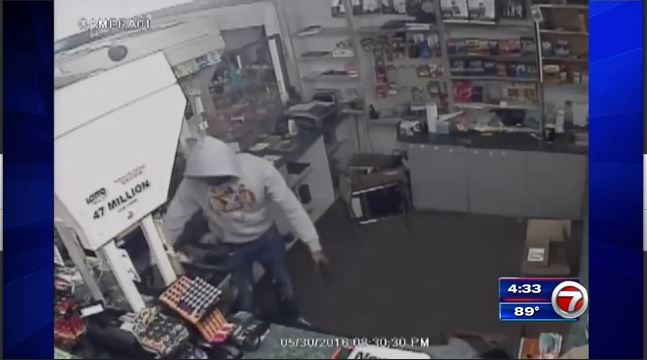 Hollywood convenience store armed robbery captured by surveillance ...