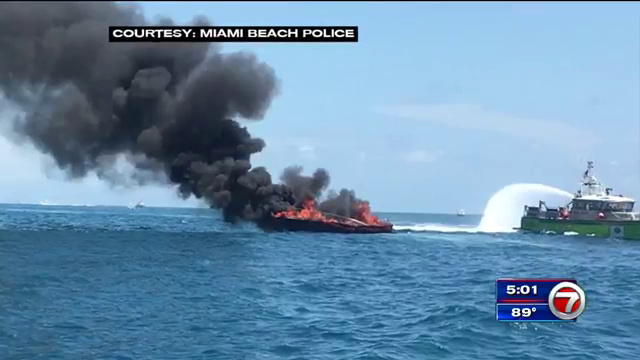 2 severely burned after boat explodes off Key Biscayne - WSVN 7News ...