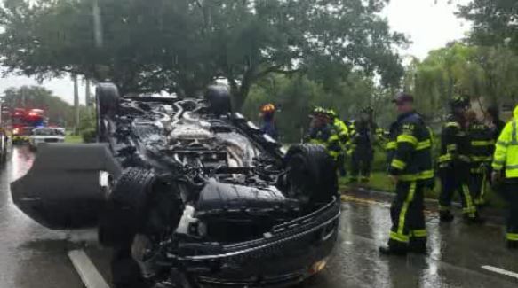 SUV driver hurt after rollover crash in Margate - WSVN 7News | Miami ...