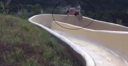 Texas man caught on camera falling off water slide onto rocky cliff ...