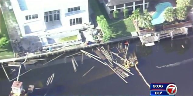 Barge sinks off North Miami Beach - WSVN 7News | Miami News, Weather ...