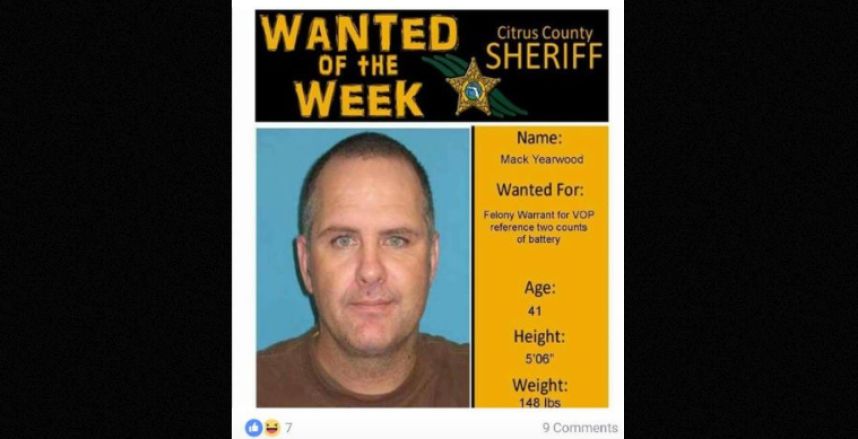 Florida man uses his wanted poster as his Facebook profile picture ...
