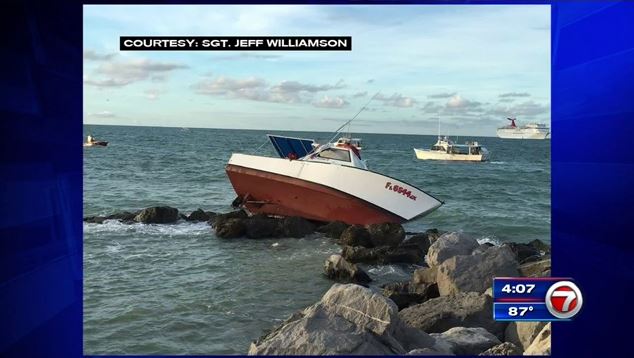 Boat winds up stuck on rocks in Key West – WSVN 7News | Miami News ...