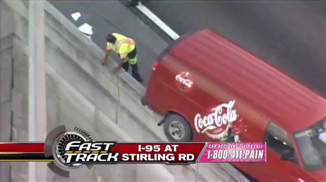 Coca-Cola truck nearly falls off highway after collision - WSVN 7News ...