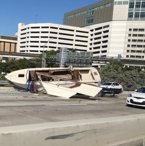 Traffic backed up on 836 after boat falls off trailer – WSVN 7News ...