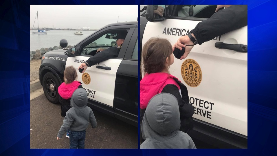 Officer helps kids say goodbye to dad going on deployment - WSVN 7News ...