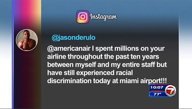 Jason Derulo claims racial discrimination at MIA - WSVN 7News | Miami ...