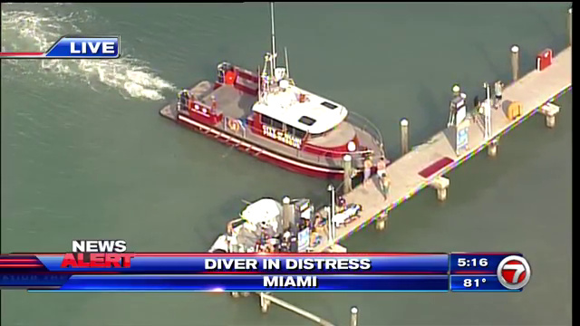 Diver in distress rescued off Rickenbacker Causeway - WSVN 7News ...