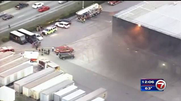 Fire extinguished at Hialeah UPS warehouse - WSVN 7News | Miami News ...