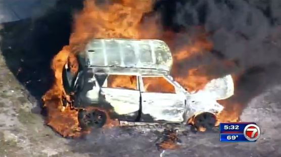 SUV bursts into flames in NW Miami-Dade - WSVN 7News | Miami News ...