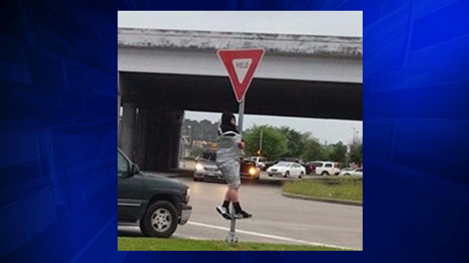 Officers help free man duct-taped to street sign - WSVN 7News | Miami ...