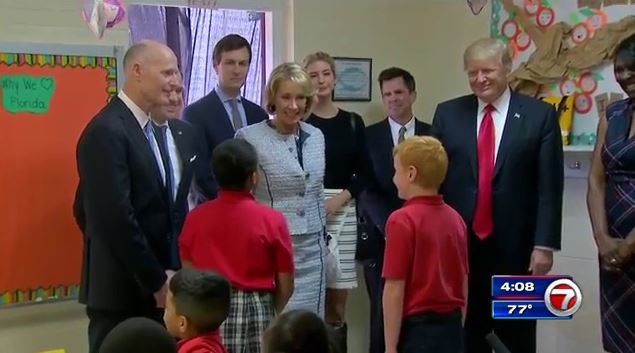 Trump tours private school in Florida, promoting choice - WSVN 7News ...