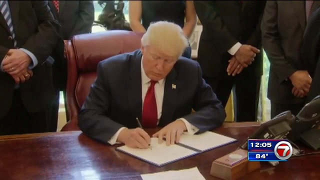 Trump signs spending measure keeping gov’t open - WSVN 7News | Miami ...