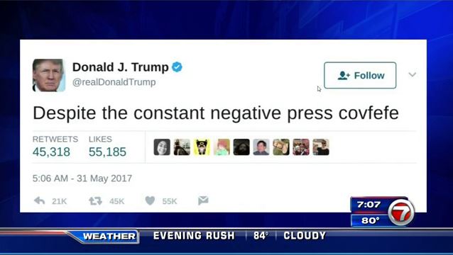 Social media rushes to define Trump’s ‘covfefe’ tweet – WSVN 7News ... Social media rushes to define Trump’s ‘covfefe’ tweet – WSVN 7News ...