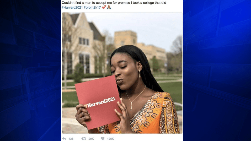 Student doesn’t have date for prom, takes Harvard acceptance letter ...