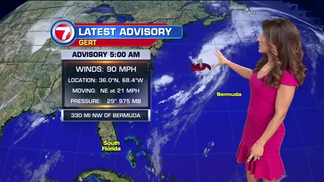 Hurricane Gert begins turn toward northeast in Atlanta Ocean - WSVN ...