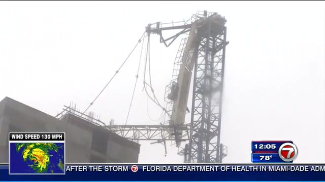 Huge crane atop Downtown Miami high-rise collapses in Irma’s winds ...