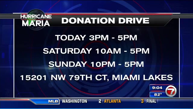 Hurricane Maria relief drive held in Miami Lakes - WSVN 7News | Miami ...