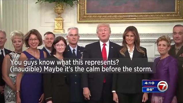With no elaboration, Trump talks of ‘calm before the storm’ – WSVN ...