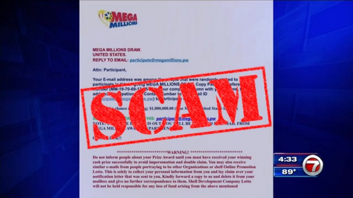 Florida Lottery warns of email scam claiming you won $1 million - WSVN ...