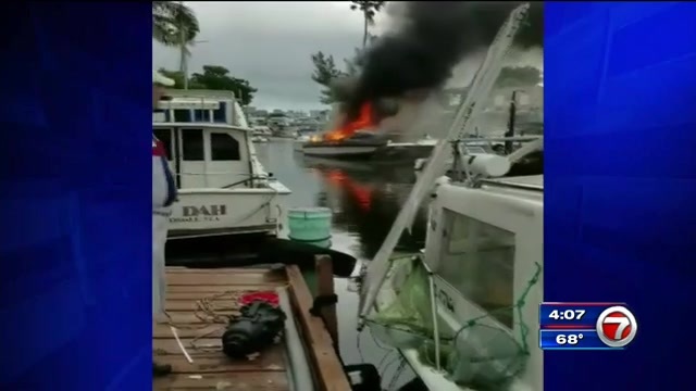 4 boats catch fire at Miami marina, no injuries - WSVN 7News | Miami ...