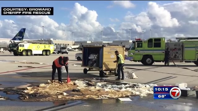 Large jet fuel spill cleaned up at FLL - WSVN 7News | Miami News ...
