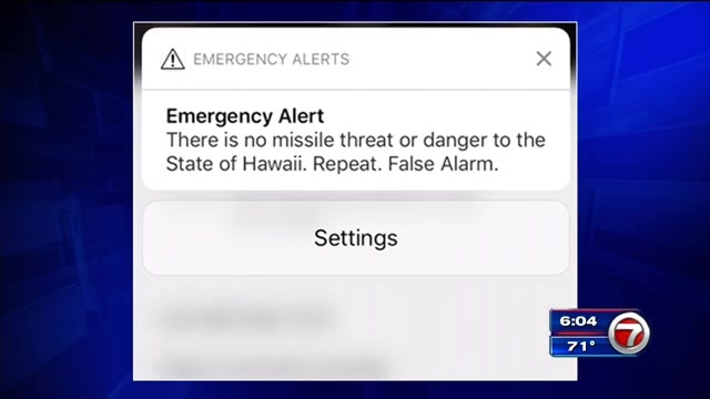 Hawaii officials mistakenly warn of inbound missile - WSVN 7News ...