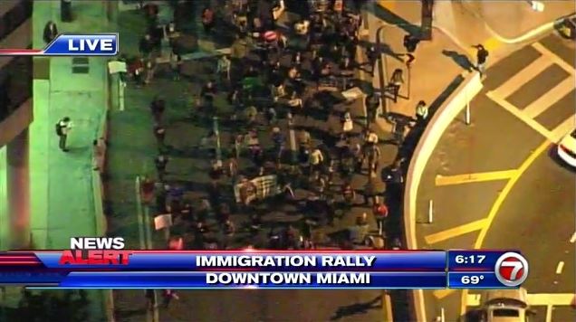 Immigration rally takes over Downtown Miami streets - WSVN 7News ...