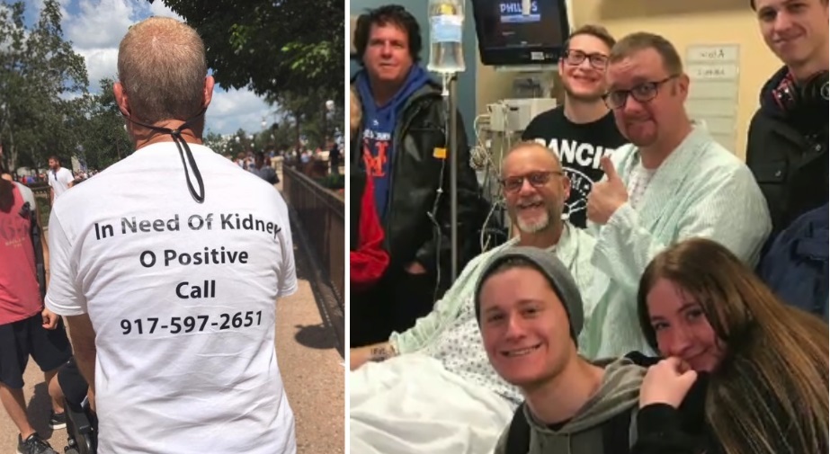 Dying father gets donor kidney thanks to T-shirt he made for Disney ...