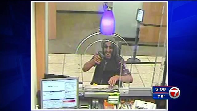 Hollywood armed bank robber caught on camera - WSVN 7News | Miami News ...