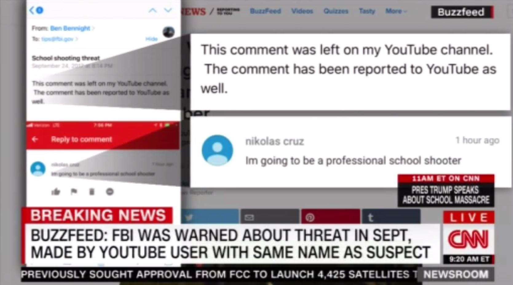 Report: FBI was aware of YouTuber with name of high school shooter ...