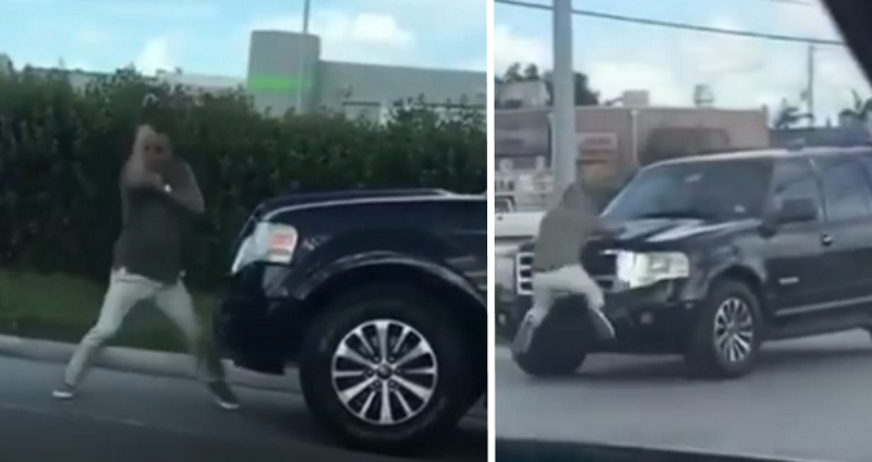 Driver records bizarre road rage incident in Hialeah - WSVN 7News ...