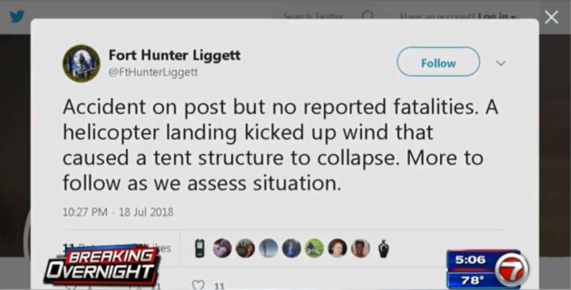 22 people injured in California military base tent collapse - WSVN ...