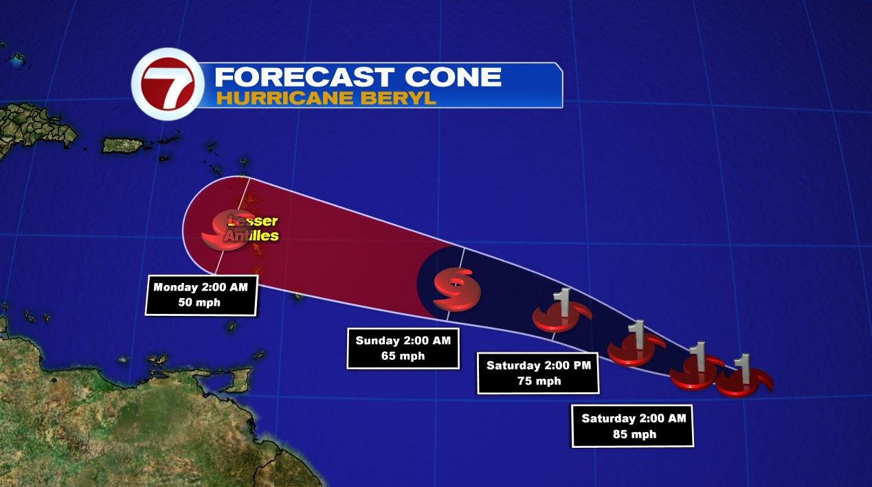 Beryl becomes first hurricane of the 2018 Atlantic Hurricane Season ...