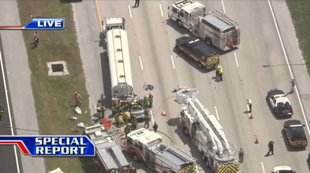 Southbound I-75 reopens in Weston after crash involving fuel tanker ...