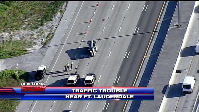 I 95 Reopens At I 595 After Rollover Crash 1 Hospitalized Wsvn 7news