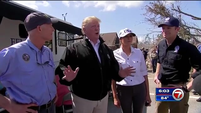 Trump marvels at hurricane damage, hears stories of struggle - WSVN ...