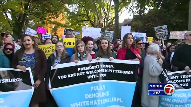 Pittsburgh begins burying its dead as Trump faces protesters - WSVN ...