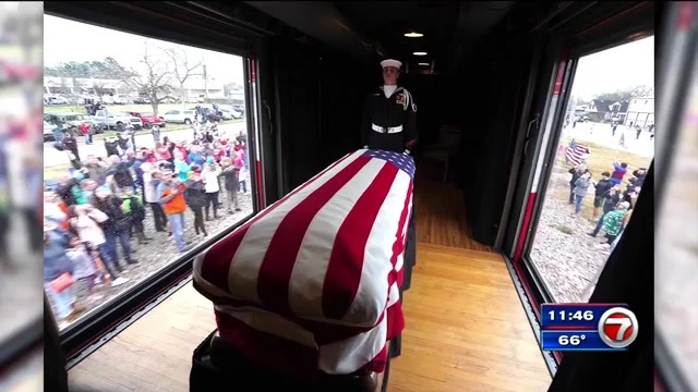 Thousands salute Bush funeral train 4141 on final Texas ride - WSVN ...