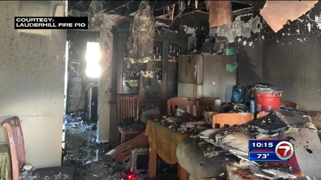 Lauderhill house fire leaves 7 displaced - WSVN 7News | Miami News ...