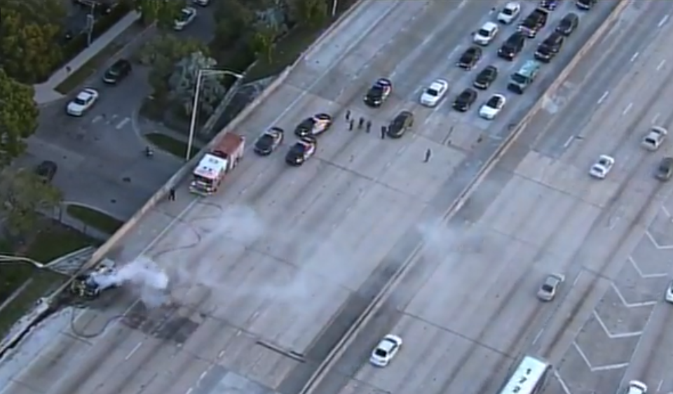 Car fire prompts heavy delays on northbound I-95 in Miami - WSVN 7News ...