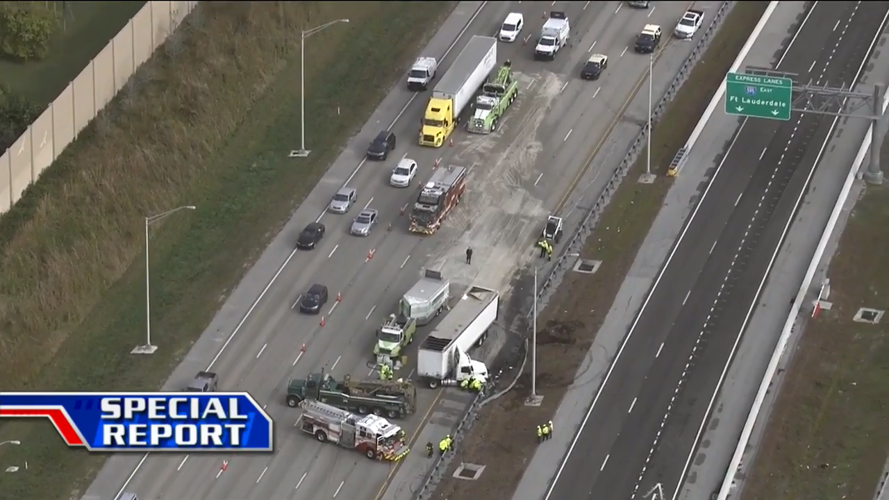 I-75 crash involving jackknifed tractor trailer blocks lanes for hours - WSVN 7News | Miami News ...