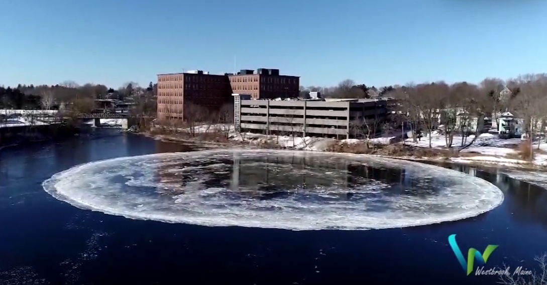 Massive spinning disc of ice forms in Maine river - WSVN 7News | Miami ...