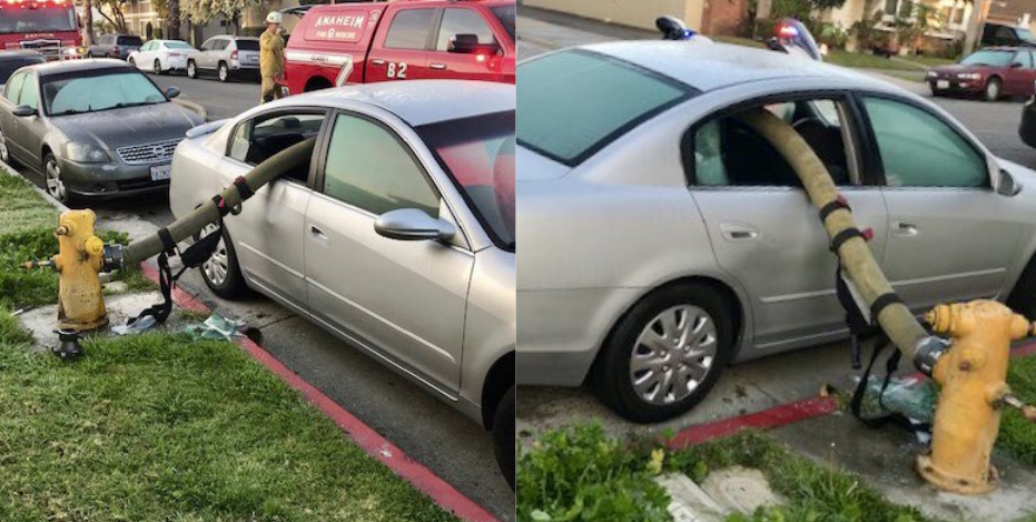 California firefighters remind drivers not to park in front of fire ...