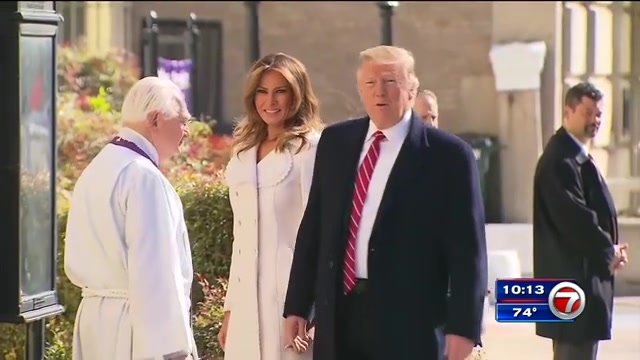 President Trump attends church in between negative tweeting – WSVN ...