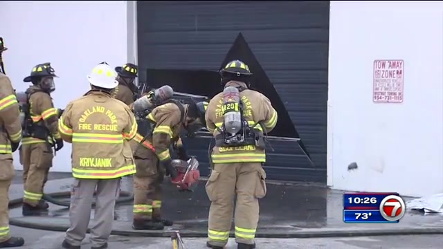 1 firefighter hospitalized after Oakland Park warehouse blaze – WSVN ...