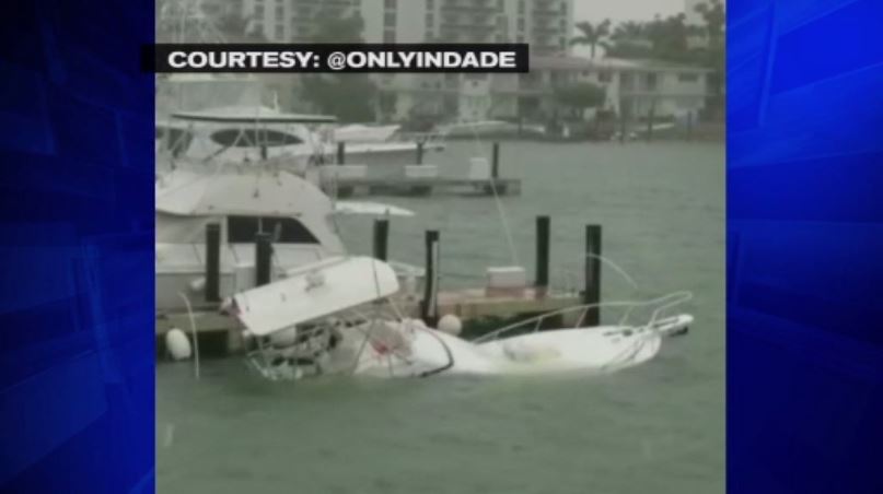 Small boat sinks in North Bay Village - WSVN 7News | Miami News ...