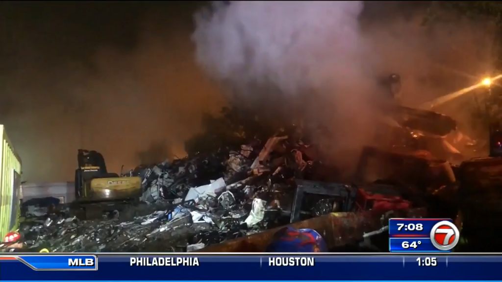 Bso Firefighters Put Out Deerfield Beach Recycling Facility Fire Wsvn