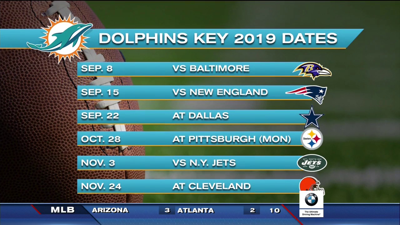 Miami Dolphins 2019 schedule released - WSVN 7News | Miami News ...